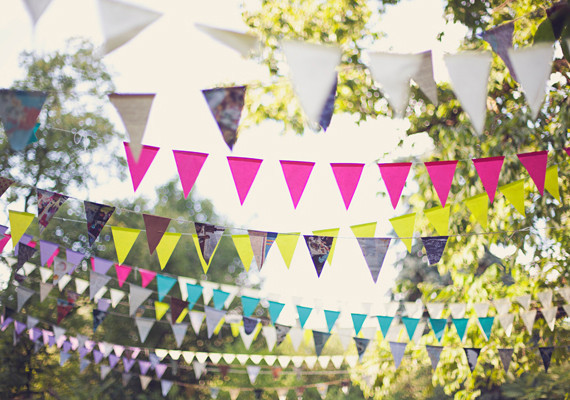 Colorful Backyard Bunting | Wedding & Party Ideas | 100 Layer Cake