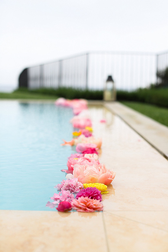 Pink flower pool decor | Wedding & Party Ideas | 100 Layer Cake