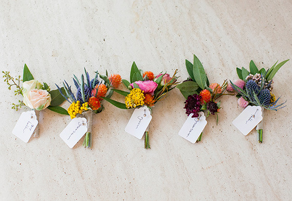 Colorful Boutonnieres | Wedding & Party Ideas | 100 Layer Cake