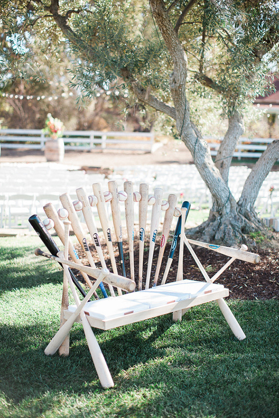 Baseball bat bench | Wedding & Party Ideas | 100 Layer Cake