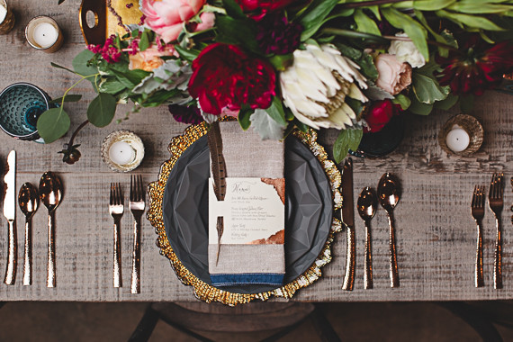 Rustic fall wedding place setting | Wedding & Party Ideas | 100 Layer Cake