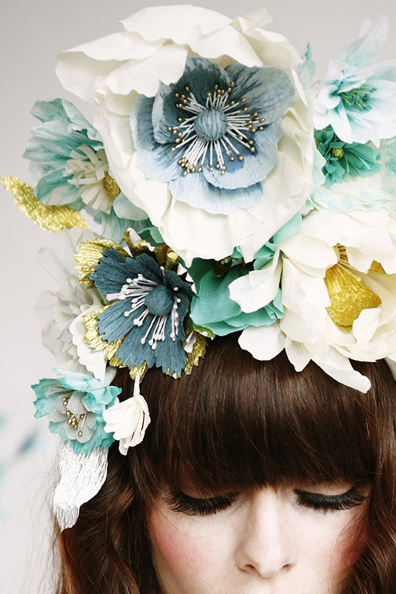 Paper flower headpiece | Wedding & Party Ideas | 100 Layer Cake