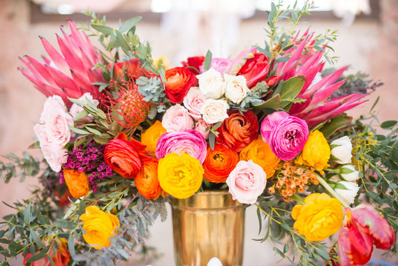 bright floral arrangement | Wedding & Party Ideas | 100 Layer Cake