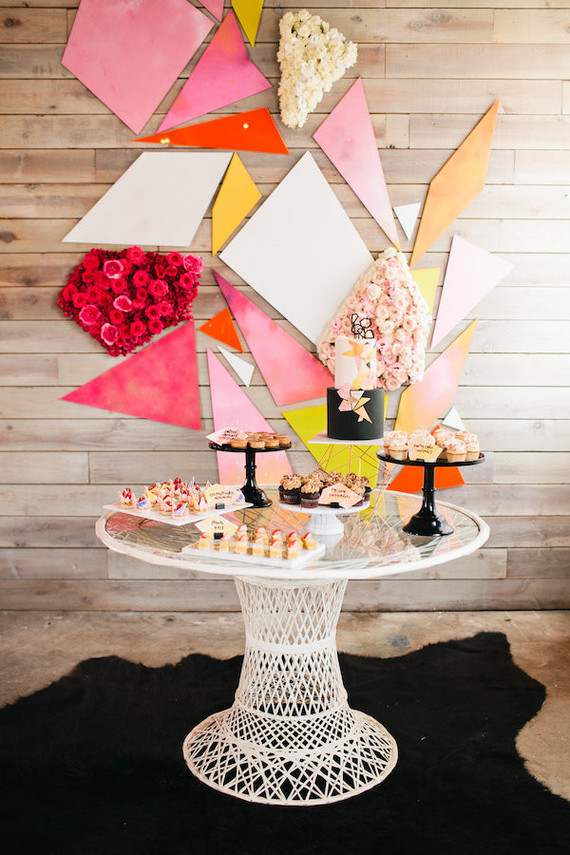 modern geometric dessert table | Wedding & Party Ideas | 100 Layer Cake