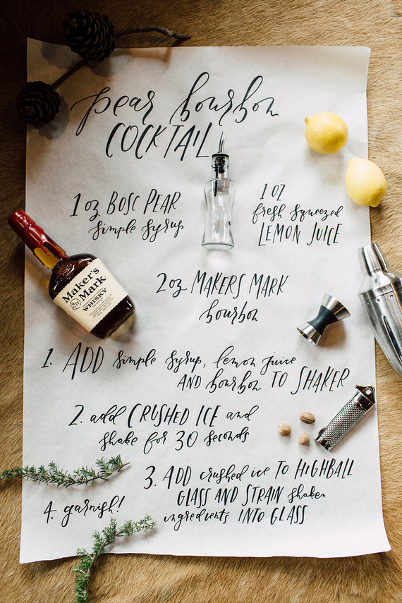 Cocktail bar calligraphy | Wedding & Party Ideas | 100 Layer Cake