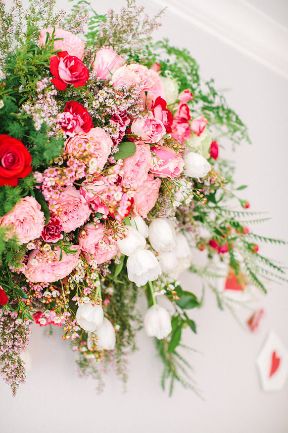 pink and red floral installation | Wedding & Party Ideas | 100 Layer Cake