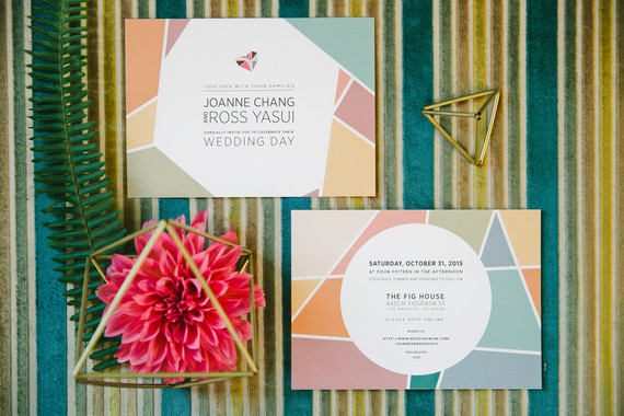 Colorful geometric invitation | Wedding & Party Ideas | 100 Layer Cake