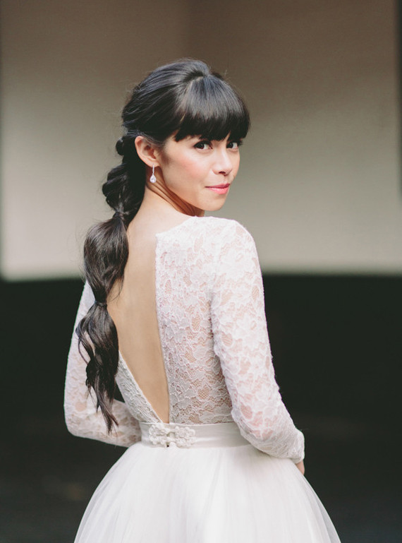 Modern ponytail wedding hairstyle | Wedding & Party Ideas | 100 Layer Cake