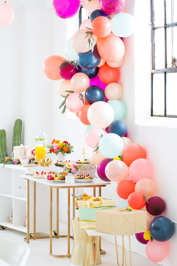 dessert table with balloons | Wedding & Party Ideas | 100 Layer Cake