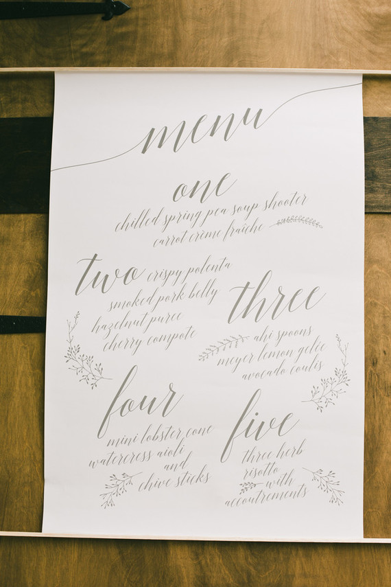 Calligraphy menu | Wedding & Party Ideas | 100 Layer Cake