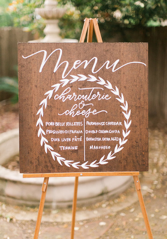 wood menu sign | Wedding & Party Ideas | 100 Layer Cake