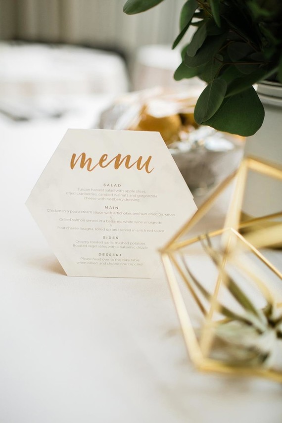 Modern geometric menu | Wedding & Party Ideas | 100 Layer Cake