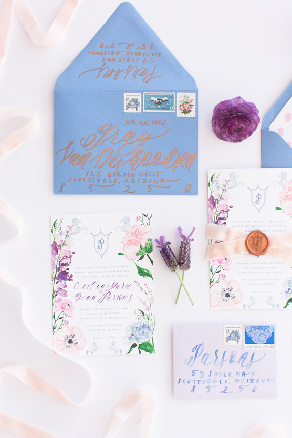 Pink and blue wedding invitations | Wedding & Party Ideas | 100 Layer Cake