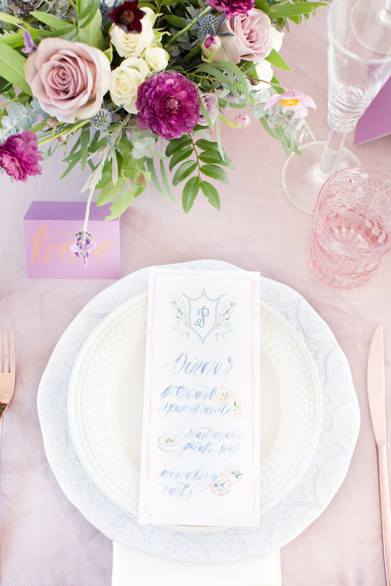 Blue and pink place setting | Wedding & Party Ideas | 100 Layer Cake