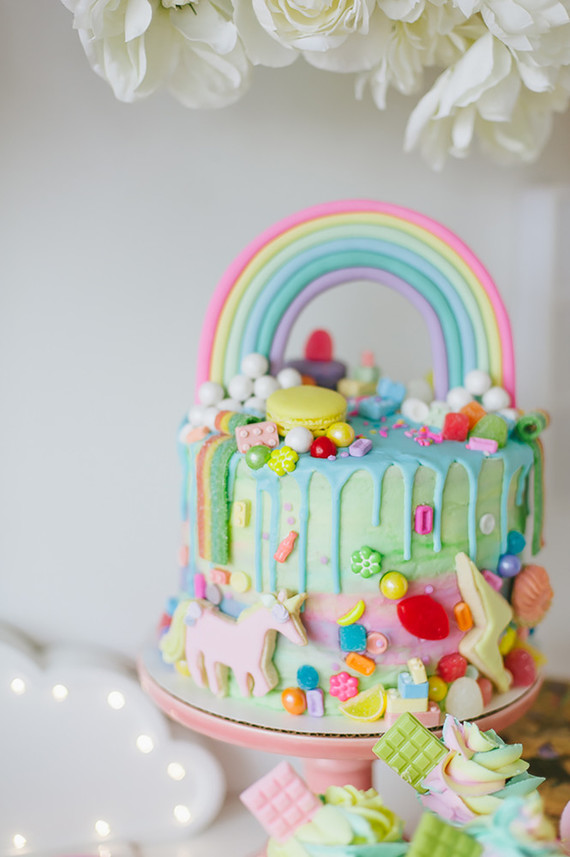 messy rainbow birthday cake | Wedding & Party Ideas | 100 Layer Cake