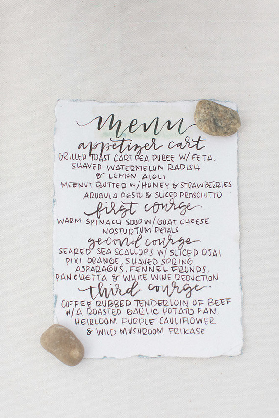 Calligraphy menu | Wedding & Party Ideas | 100 Layer Cake