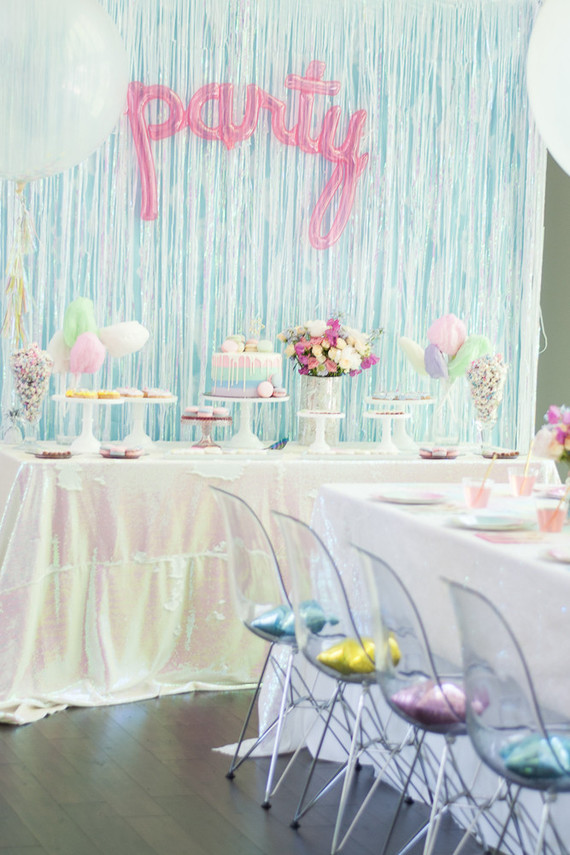 Pastel iridescent girl's birthday party | Wedding & Party Ideas | 100 ...