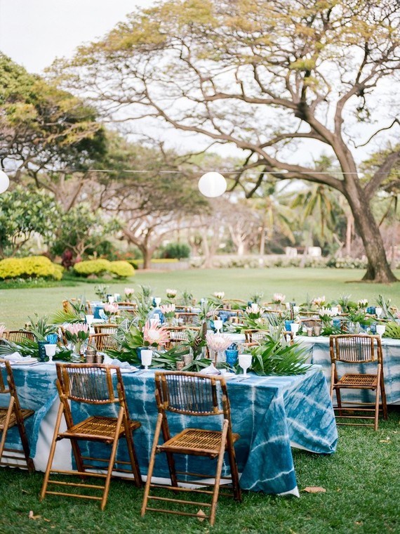 Indigo dyed tablescape | Wedding & Party Ideas | 100 Layer Cake
