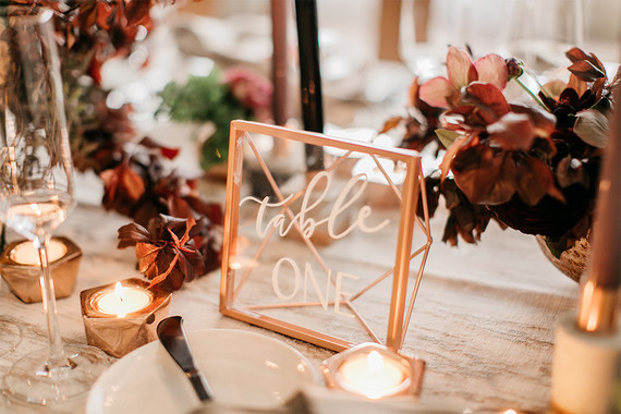 Copper table number | Wedding & Party Ideas | 100 Layer Cake
