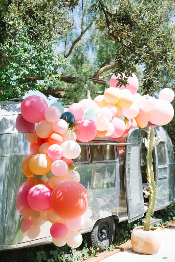 airstream trailer with balloons | Wedding & Party Ideas | 100 Layer Cake