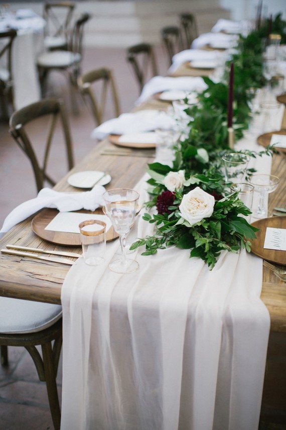 Center garland on wedding table | Wedding & Party Ideas | 100 Layer Cake