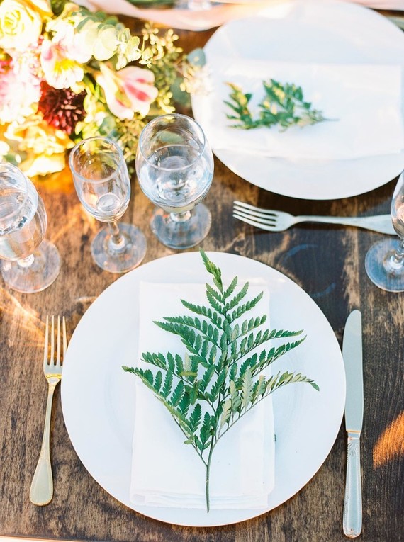 fern place setting | Wedding & Party Ideas | 100 Layer Cake