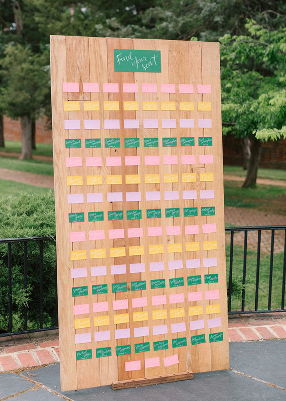 colorful wedding seating chart | Wedding & Party Ideas | 100 Layer Cake