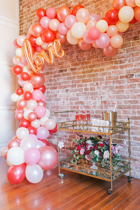 balloon arch and bar cart | Wedding & Party Ideas | 100 Layer Cake