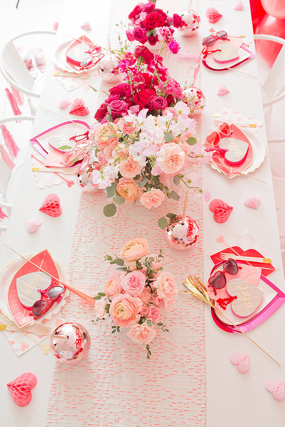 Pink and red floral Valentine's Day party | Wedding & Party Ideas | 100 ...