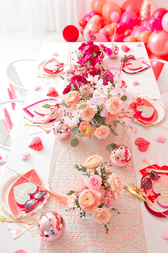 Pink and red floral Valentine's Day party | Wedding & Party Ideas | 100 ...