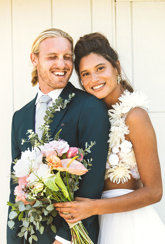 Surf inspired beach wedding in Montauk with the world's cutest dress ...