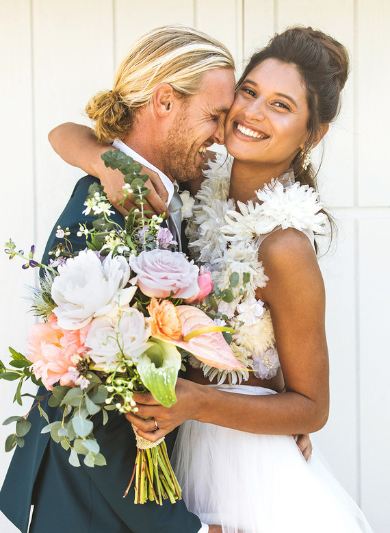 Surf inspired beach wedding in Montauk with the world's cutest dress ...