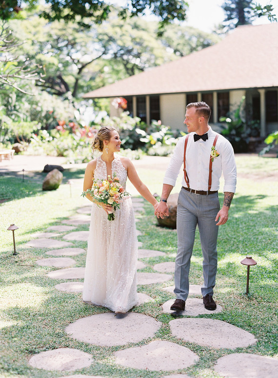 Romantic Hawaii wedding with an insanely cool dress, inspired by a Maui ...