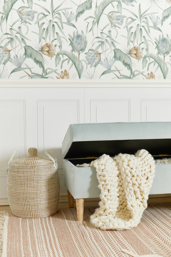 Floral protea wallpaper from Rylee + Cru for Lulu & Georgia | Wedding ...