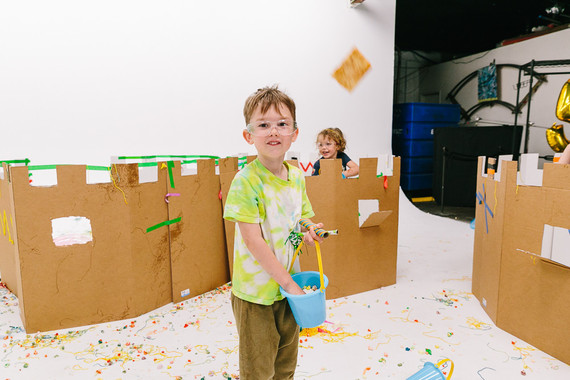 Colorful modern food fight 5th birthday party | Wedding & Party Ideas ...