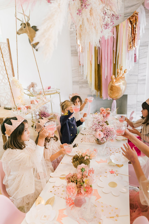 Pink + gold princess tea party 3rd birthday | Wedding & Party Ideas ...
