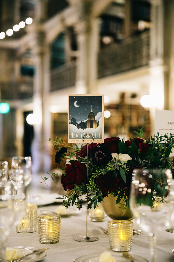 A wintery library wedding with the most magical reception / George ...