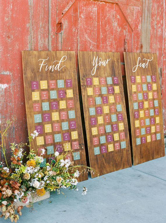 colorful seating chart idea | Wedding & Party Ideas | 100 Layer Cake
