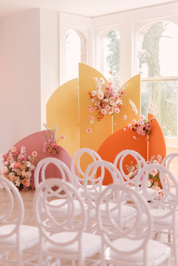 Modern color block wedding ceremony backdrop | Wedding & Party Ideas ...