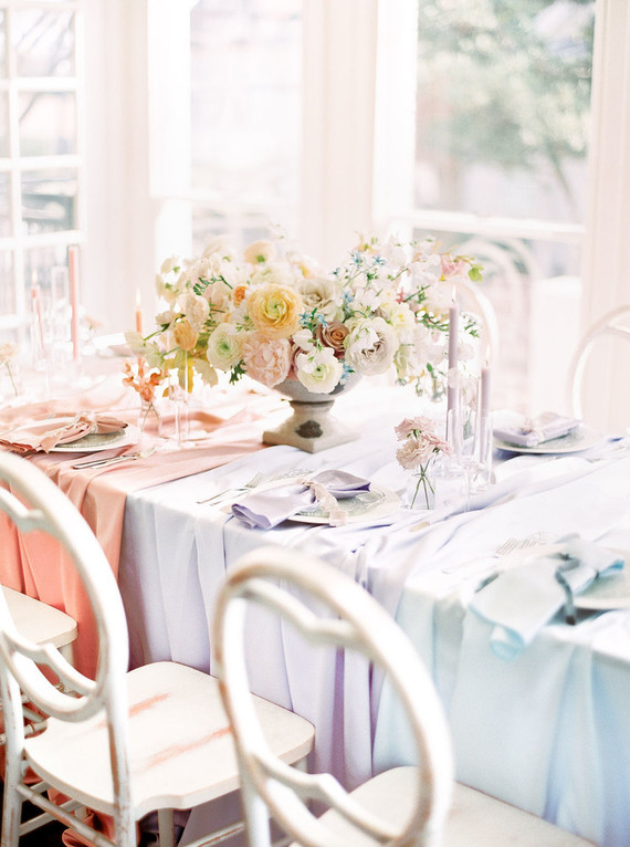 color block pastel tablescape | Wedding & Party Ideas | 100 Layer Cake