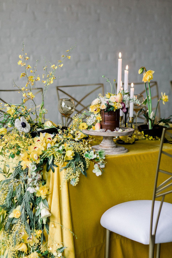 lush yellow table garland | Wedding & Party Ideas | 100 Layer Cake