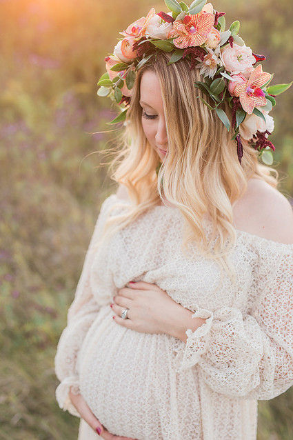 Sunset flower crown maternity photos | Browse Wedding & Party Ideas ...
