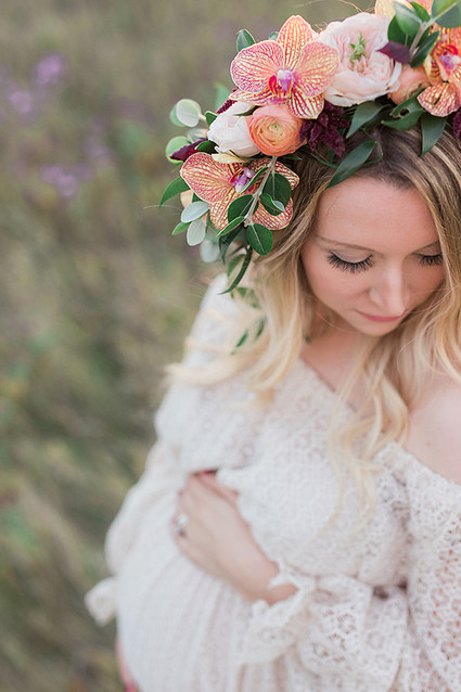 Sunset flower crown maternity photos | Browse Wedding & Party Ideas ...
