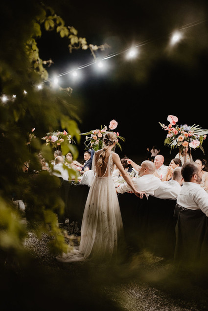 Colorful Italian wedding with a tropical twist and floral wedding dress ...